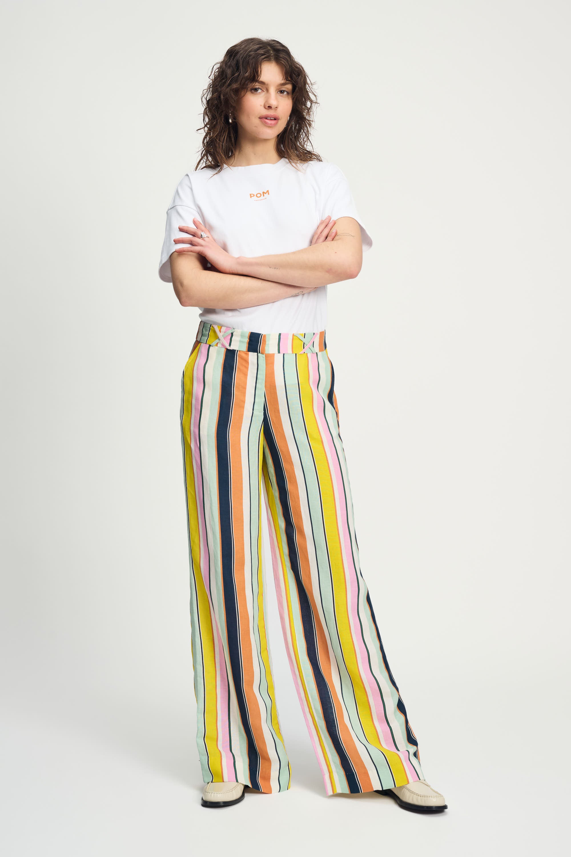 Pom Amsterdam | Pants Paradise | Stripes Linen | Multi – Dutch Hideout