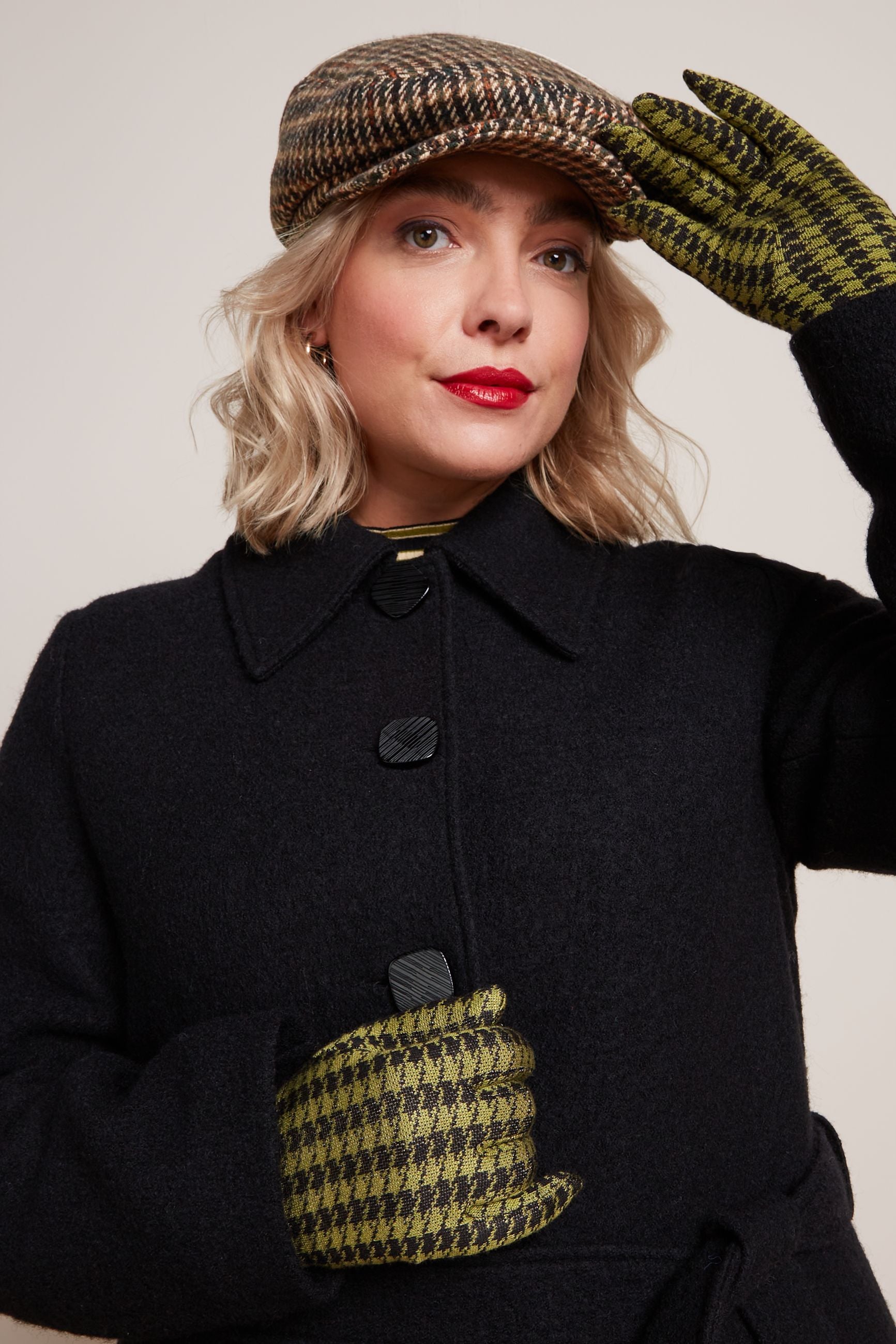 King Louie | Check Cap | Peaky / Avar Green – Dutch Hideout